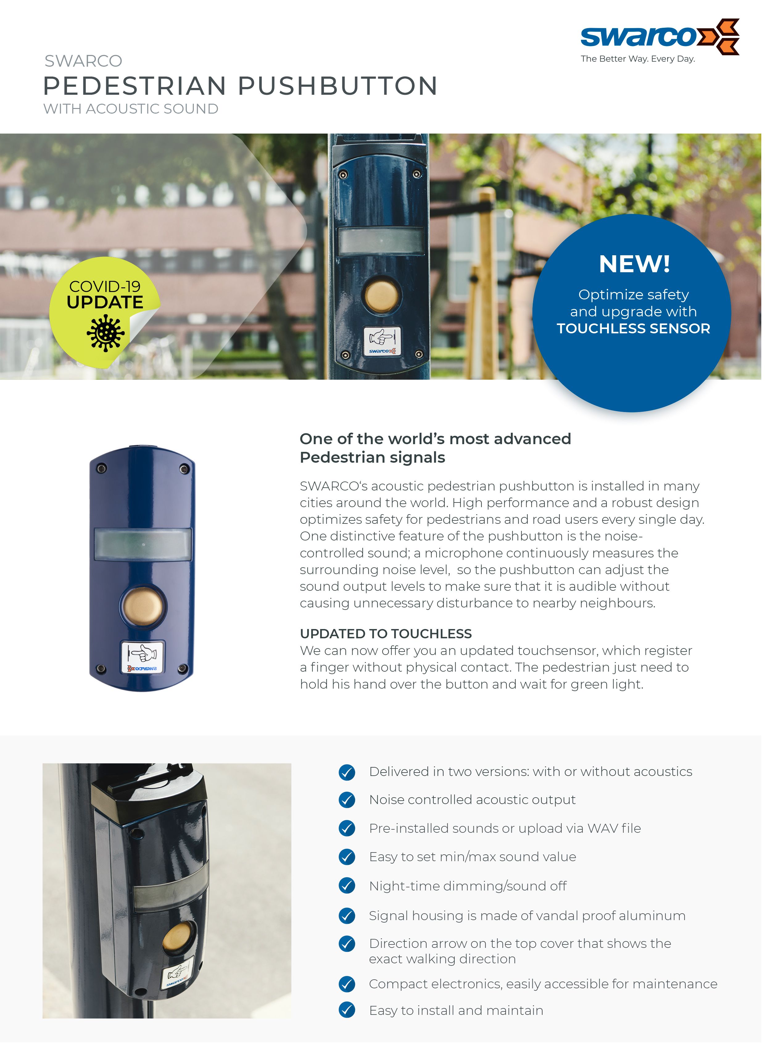 Pedestrian Pushbutton Touchless | SWARCO
